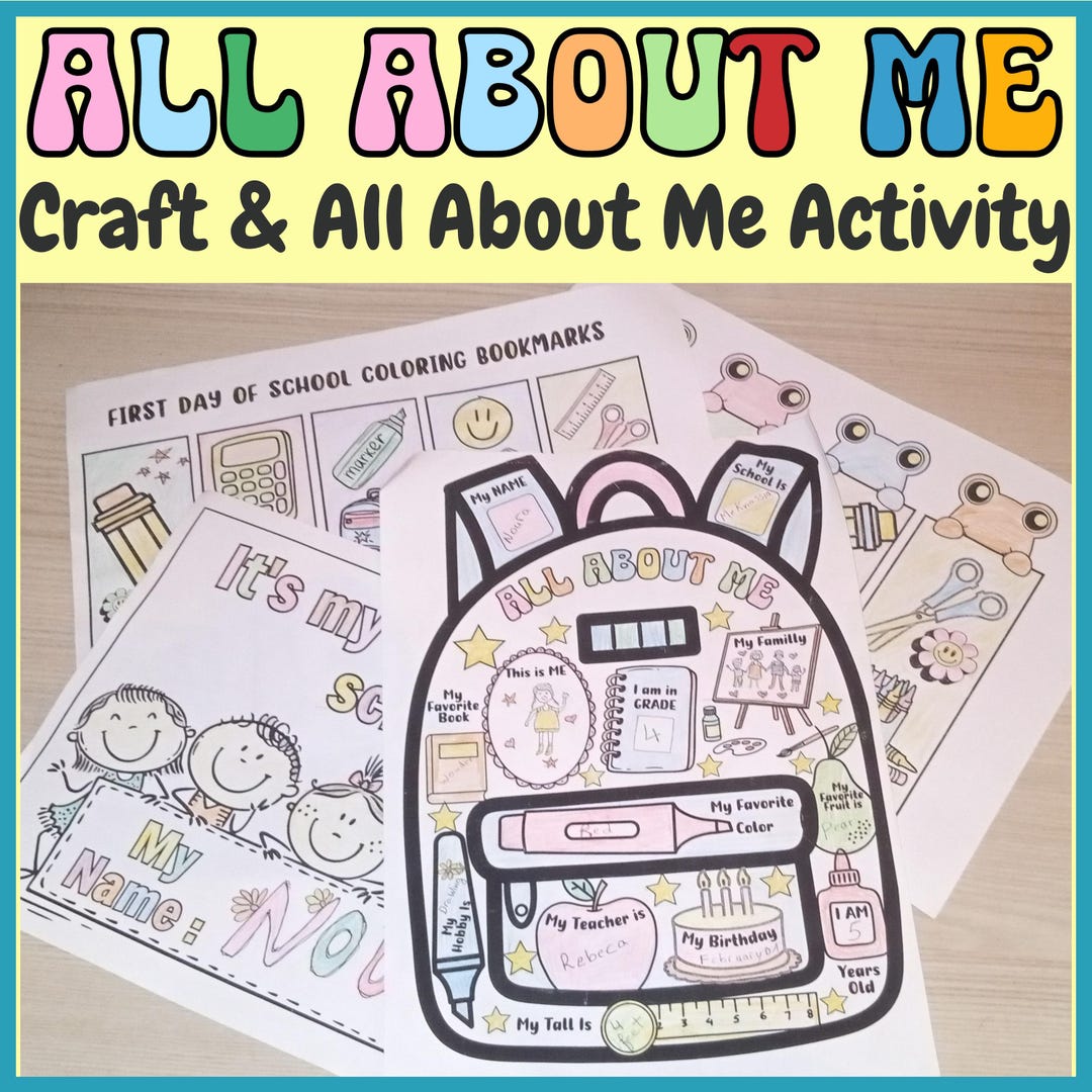 Back to School All About Me Backpack Activity, Printable Student ...