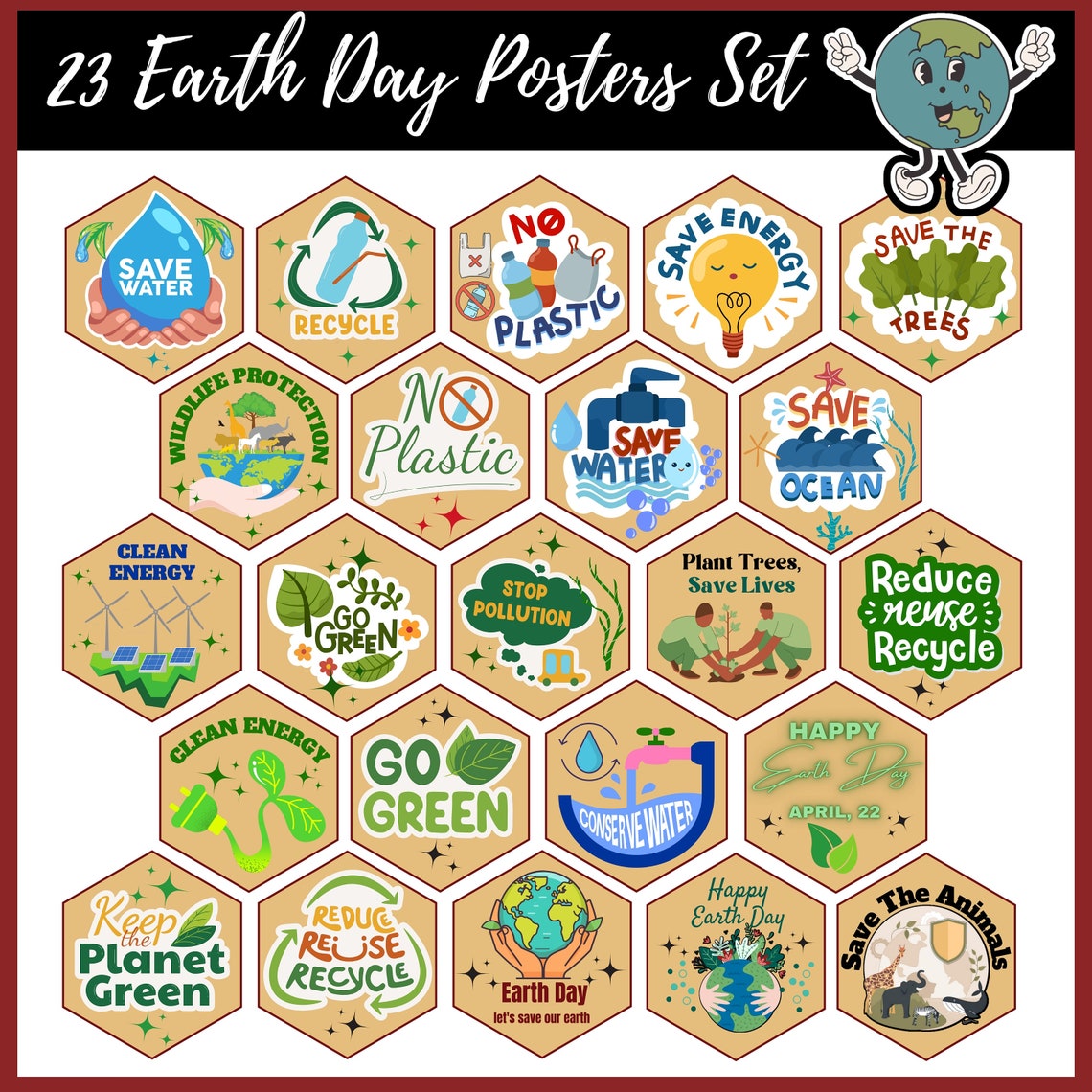 Earth Day Poster Set - Environmental Awareness Classroom Decor, Earth ...