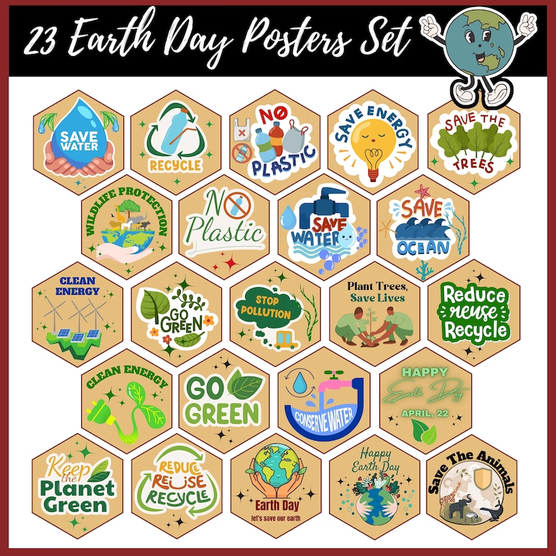 Earth Day Poster Set - Environmental Awareness Classroom Decor, Earth ...