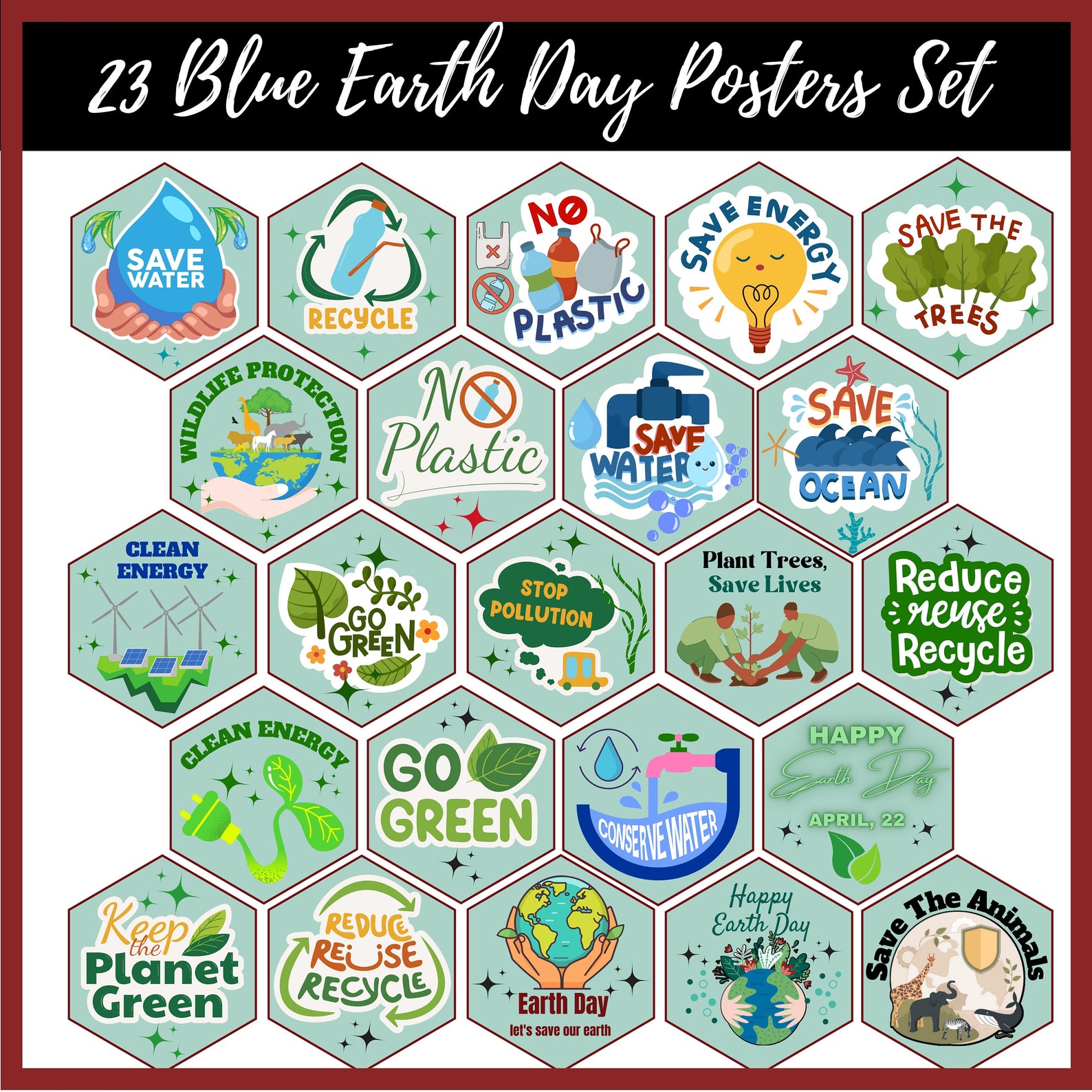 Earth Day Poster Set - Environmental Awareness Classroom Decor, Earth ...