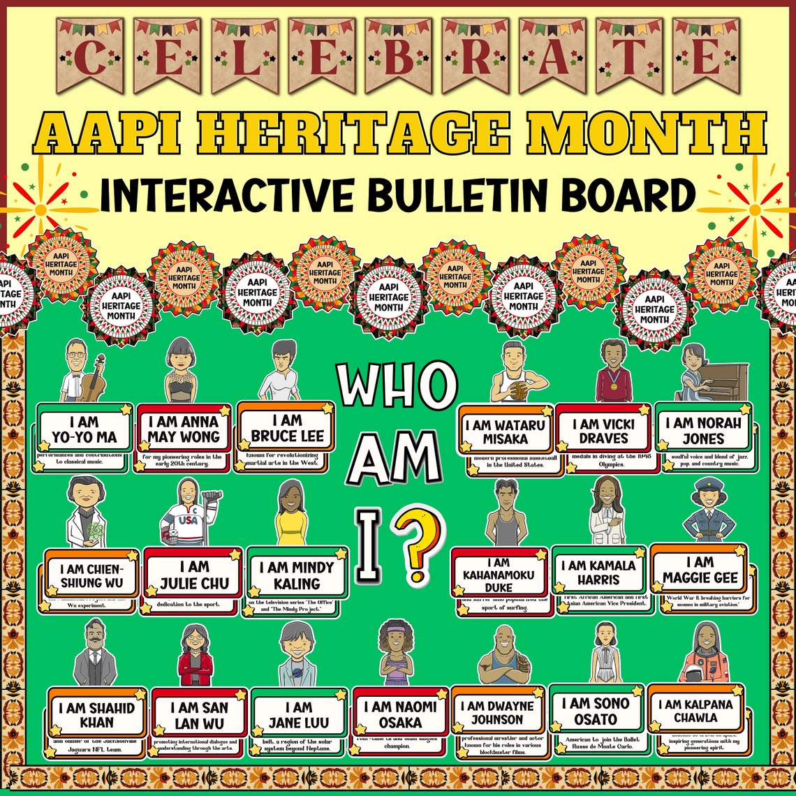 Asian American & Pacific Islander Heritage Month Bundle, Bulletin Board ...