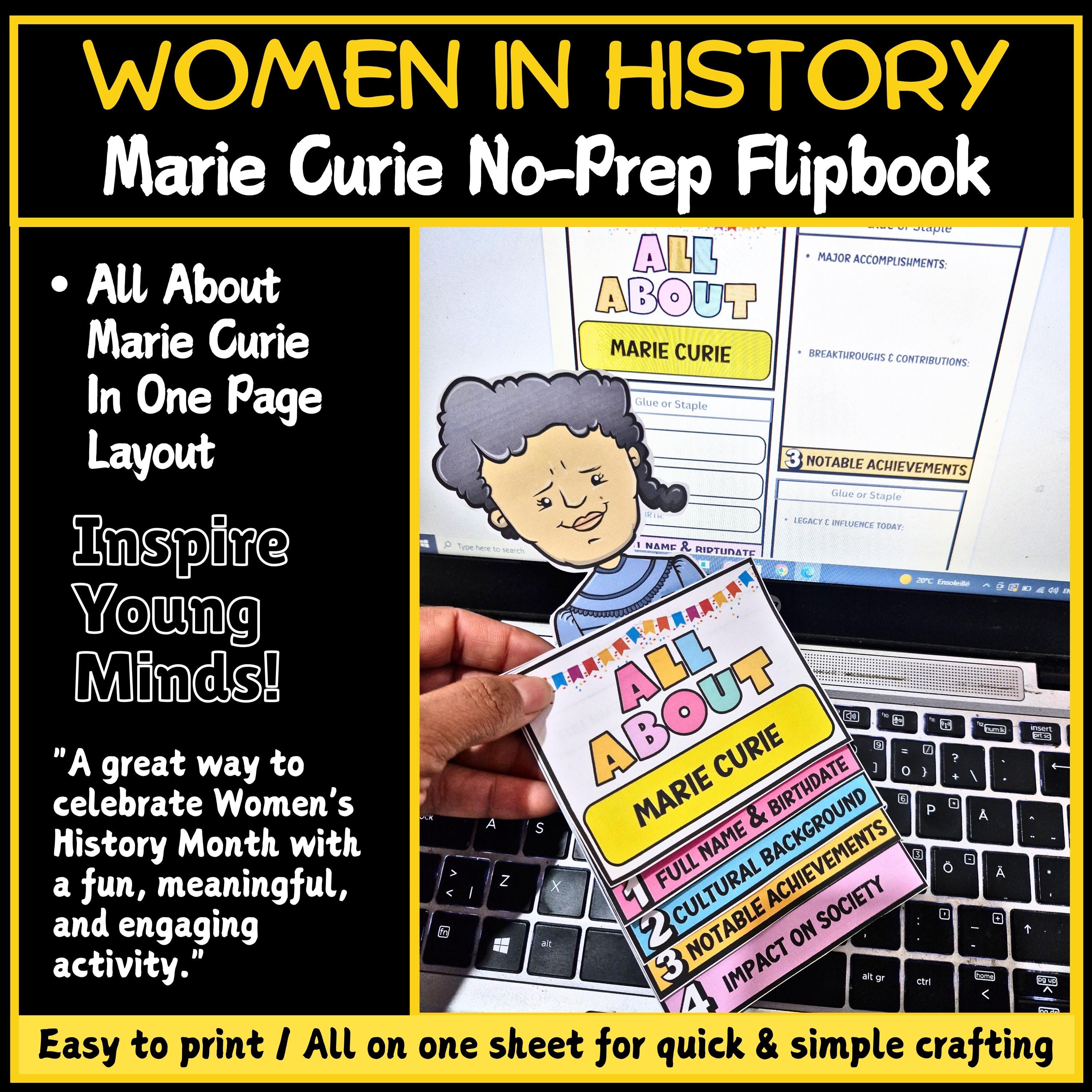 Marie Curie Printable Flipbook | Women in Science Activity | No-prep ...