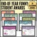 End-of-year Funny Student Awards | Student Achievement Certificates for ...