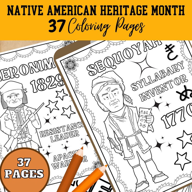 Native American Heritage Month Coloring Pages, Native American Notable ...