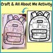 Back to School All About Me Backpack Activity, Printable Student ...