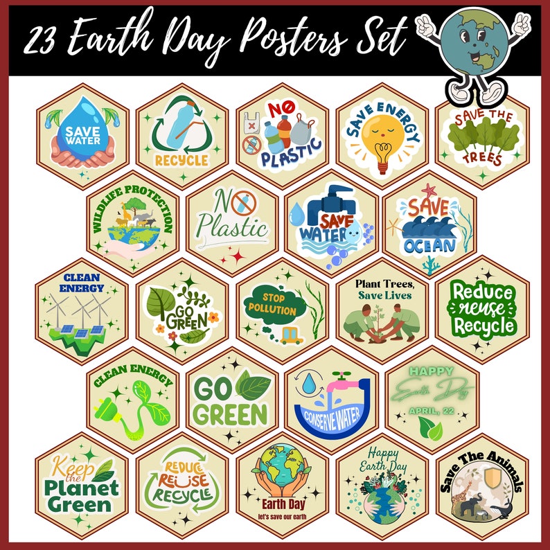 Earth Day Poster Set - Environmental Awareness Classroom Decor, Earth ...