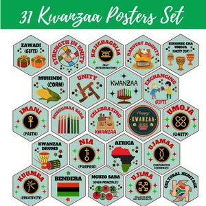 Kwanzaa Vocabulary Posters-kwanzaa Principles Posters-the7 Principles ...