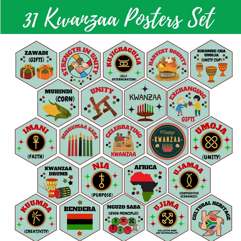 Kwanzaa Vocabulary Posters-kwanzaa Principles Posters-the7 Principles ...