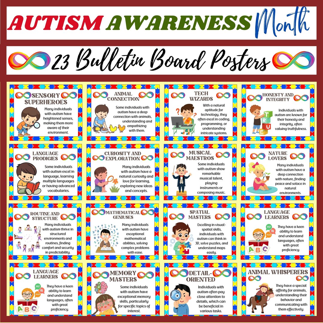 Autism Awareness Month Bulletin Board, Puzzle, April Classroom Decor ...