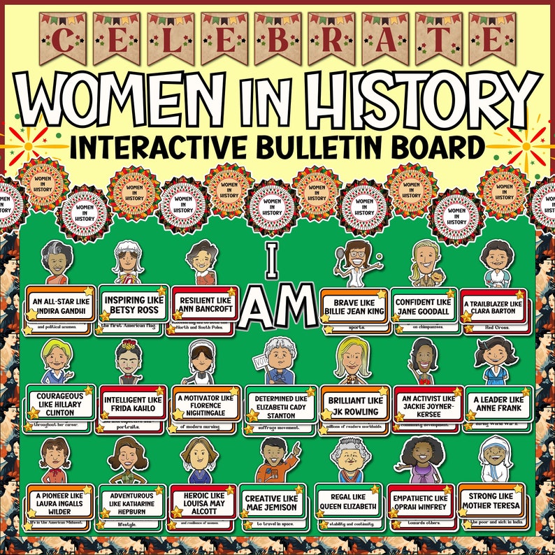 Printable Women's History Month Bundle:biography Bulletin Board Set ...