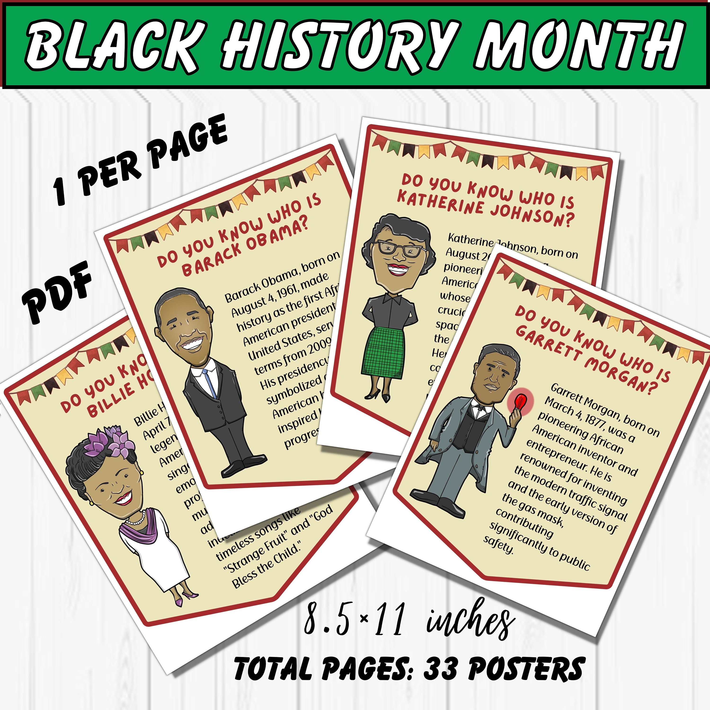 Black History Month Classroom Bulletin Board - 33 Iconic Figures ...