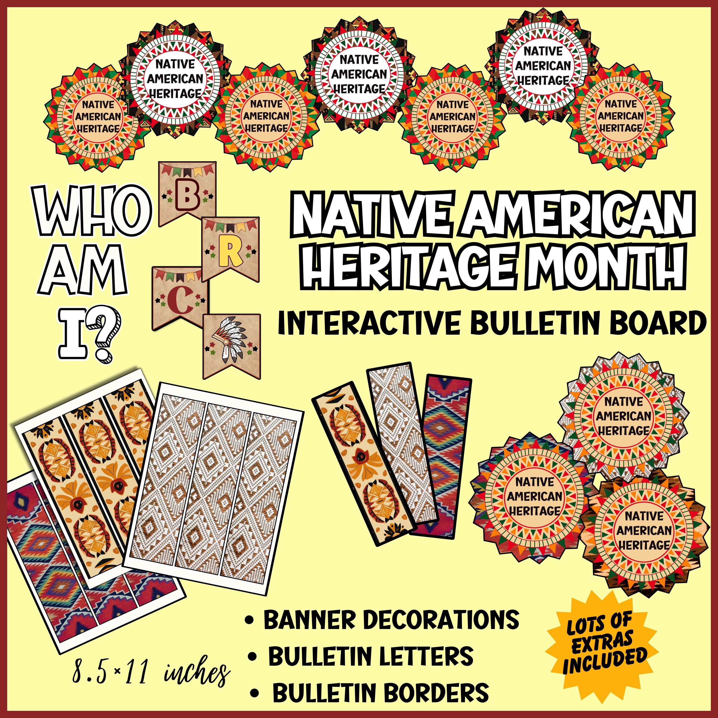 Native American Heritage Month Interactive Bulletin Board Posters-who ...