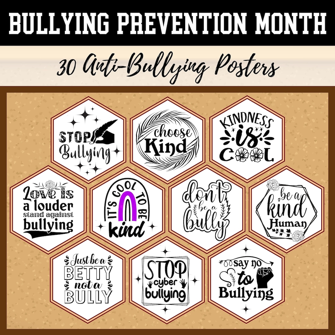 National Bullying Prevention Month Bulletin Board Set-31 Anti Bullying ...