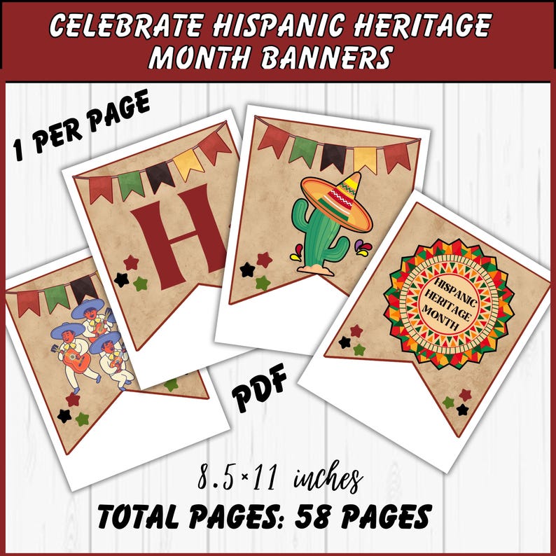 Hispanic Heritage Month Printable Celebration Banner Bunting ...