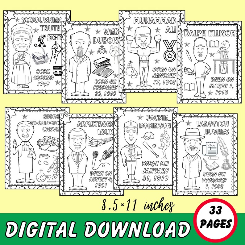 Important Figures in Black History Month Coloring Pages | African ...