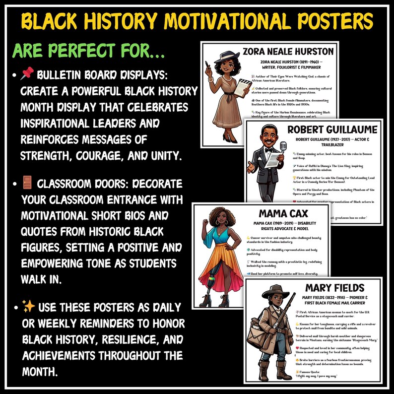 Black History Month Bulletin Board - Interactive Biography Posters - 9 ...