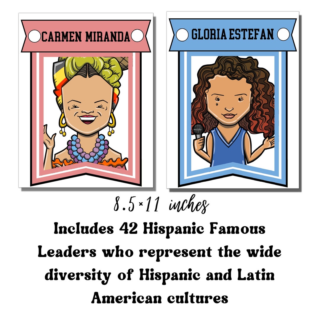 Hispanic Leaders Pennants| Hispanic Heritage Month Posters| Famous ...