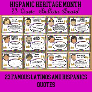 Hispanic Heritage Month Inspirational Quotes | Hispanic Icons Classroom ...