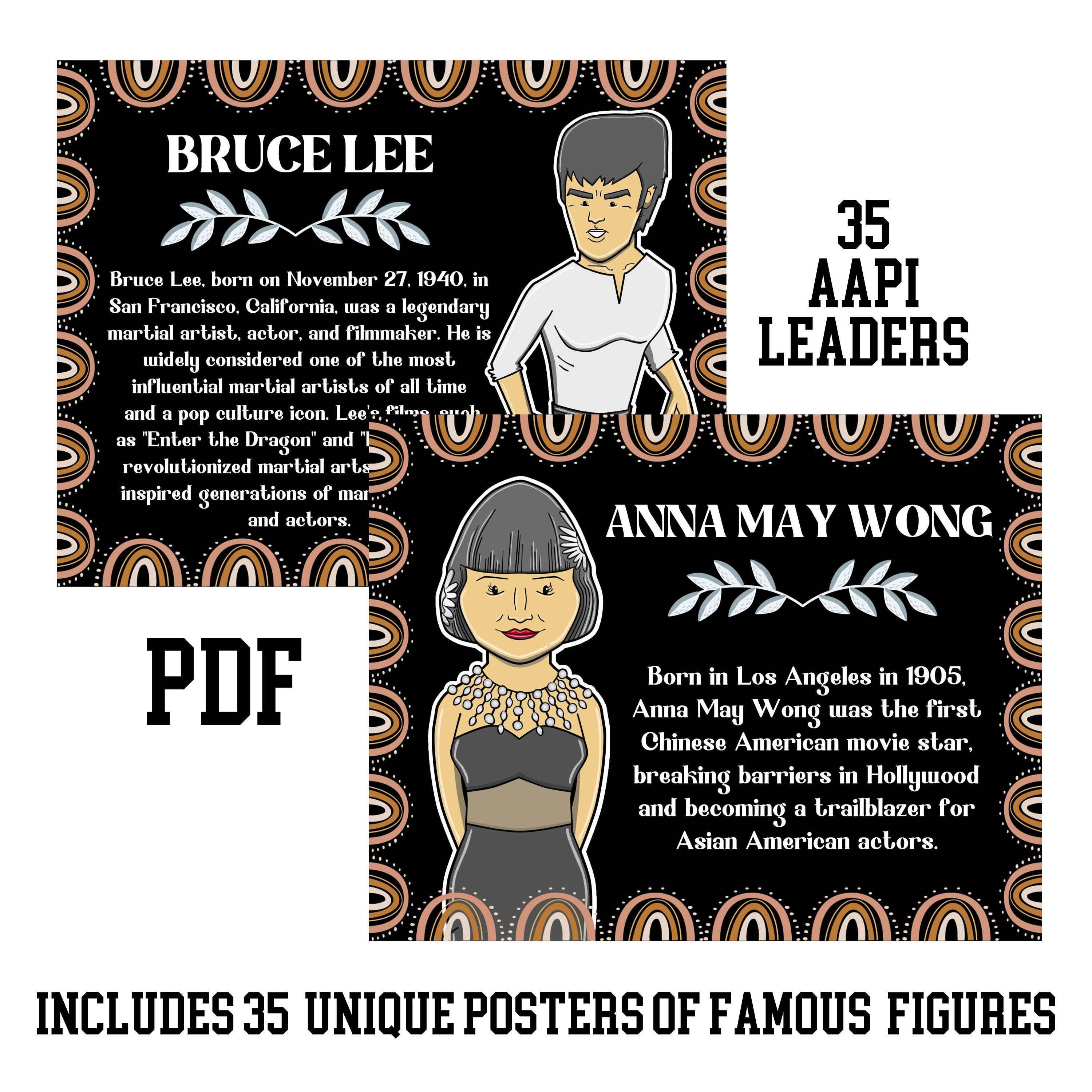 AAPI Heritage Month Printable Biography Posters Inspiring Leaders for ...