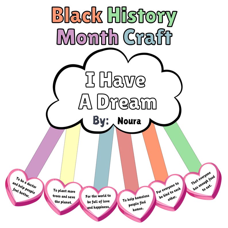 Martin Luther King Craft, Black History Month, MLK Day Activity for ...