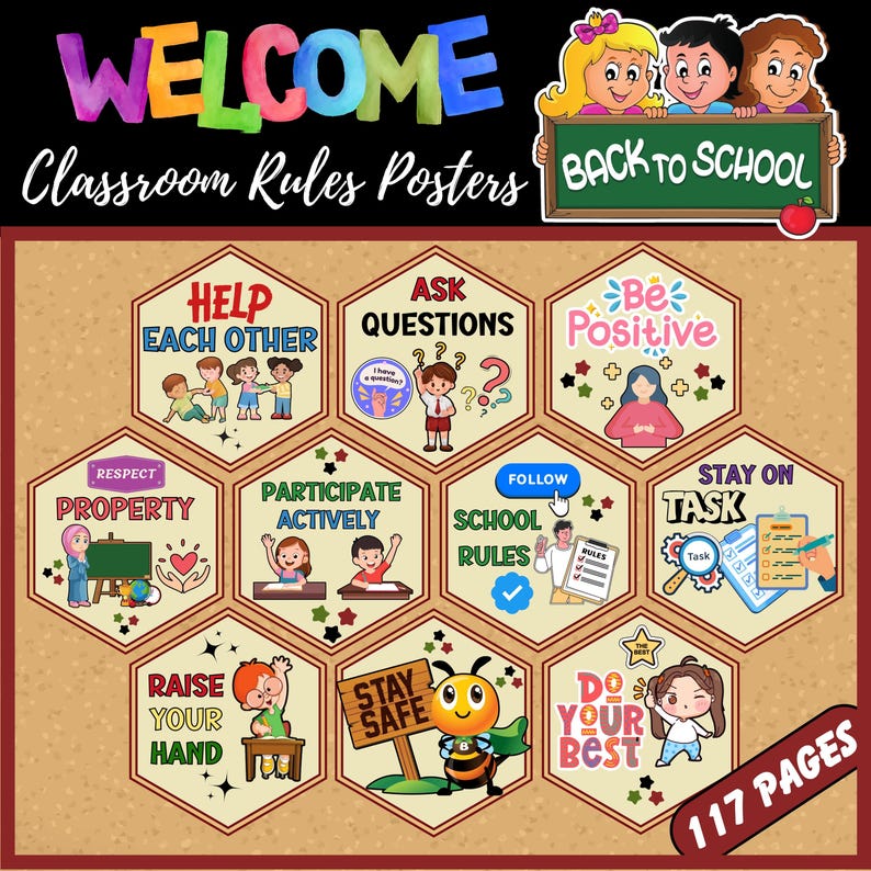 Printable Classroom Rules Posters |classroom Decor | Behavior Rules ...