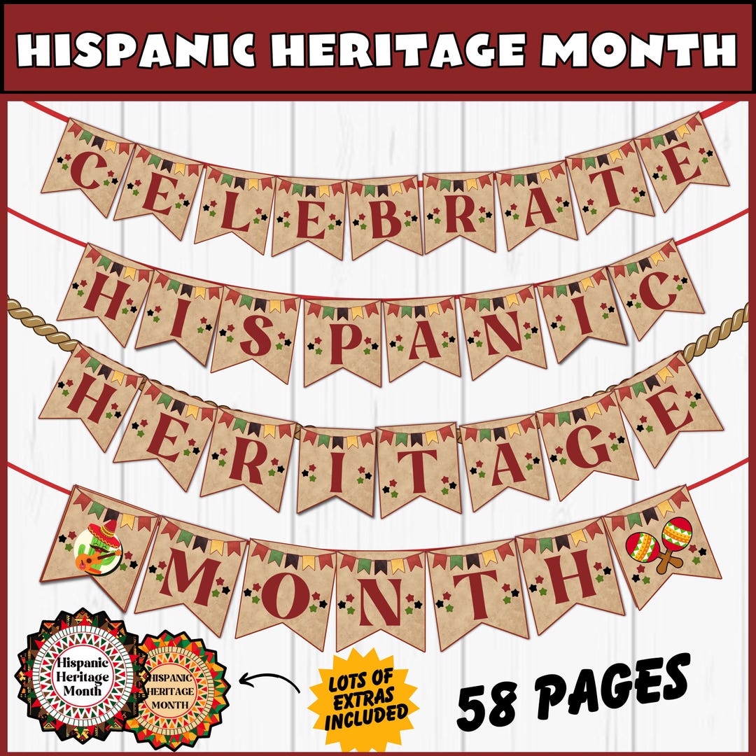Hispanic Heritage Month Printable Celebration Banner Bunting ...