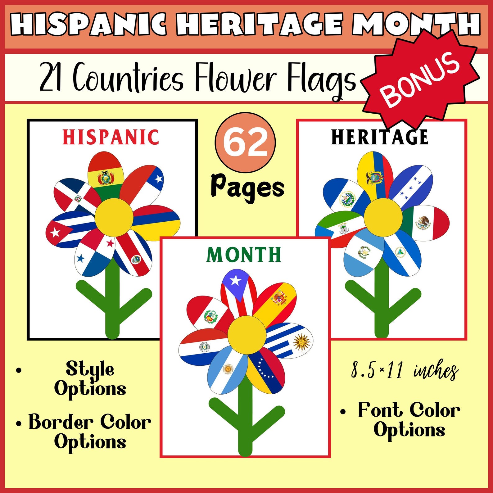 Hispanic Country Flags | Hispanic Heritage Month Flag Bunting | Spanish ...
