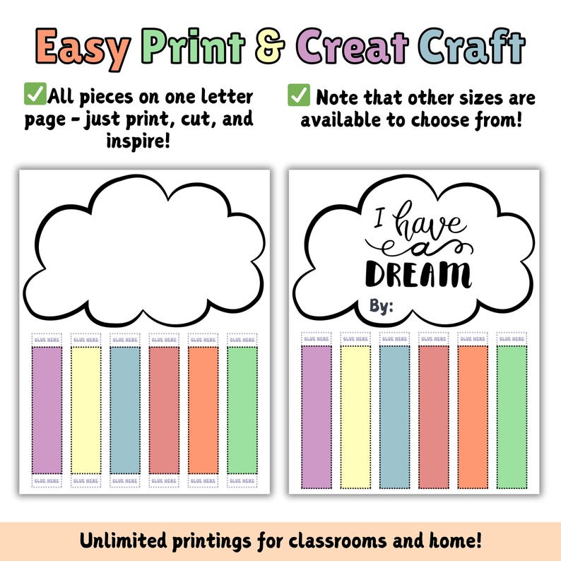 Martin Luther King Craft, Black History Month, MLK Day Activity for ...