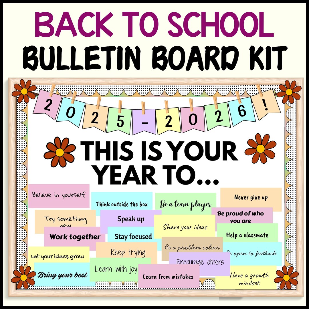 Back to School Motivational Bulletin Board | Printable Kit to Print ...