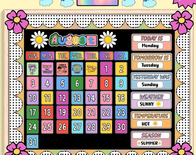 Classroom Calendar Display | Pocket Chart | Composition Notebook ...