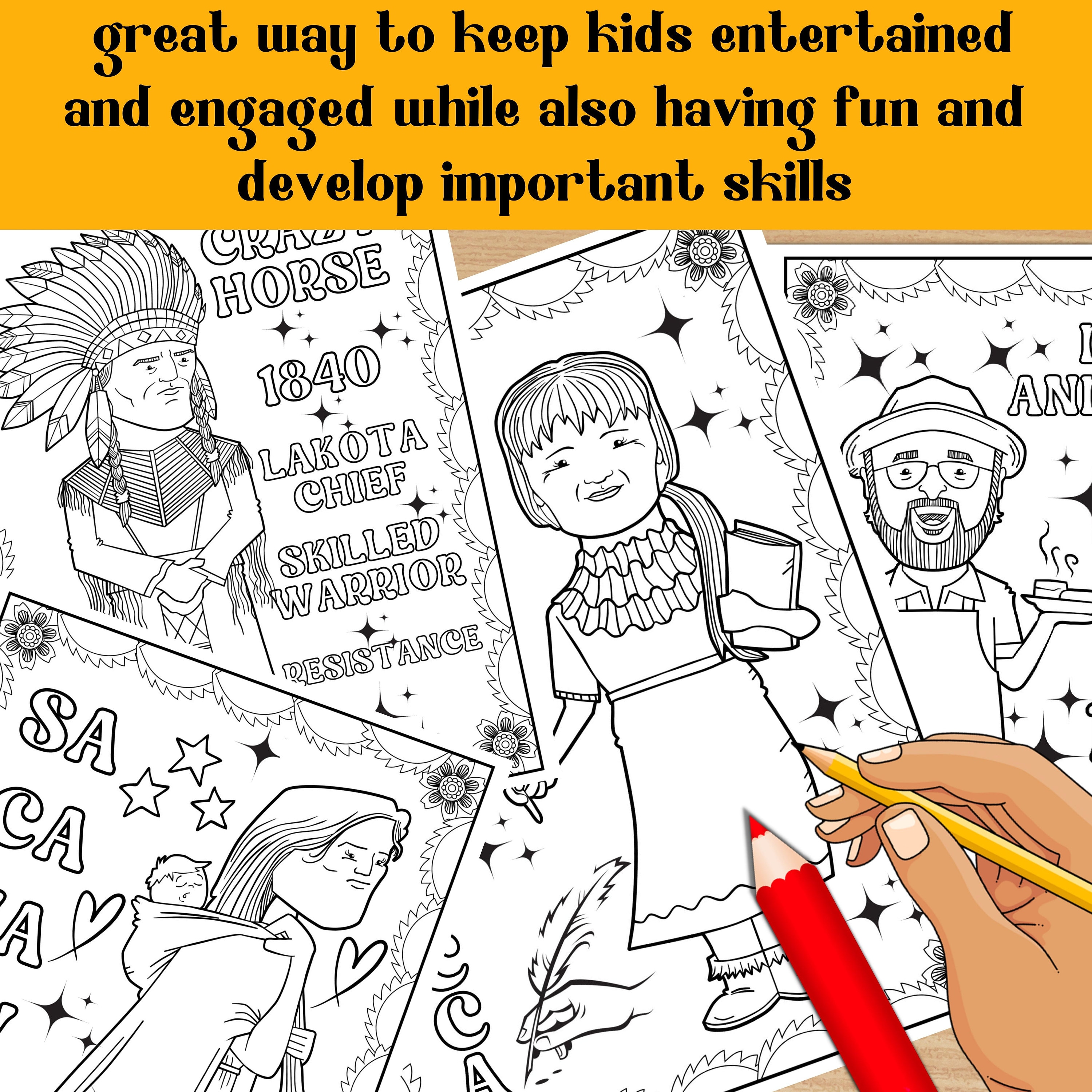 Native American Heritage Month Coloring Pages, Native American Notable ...