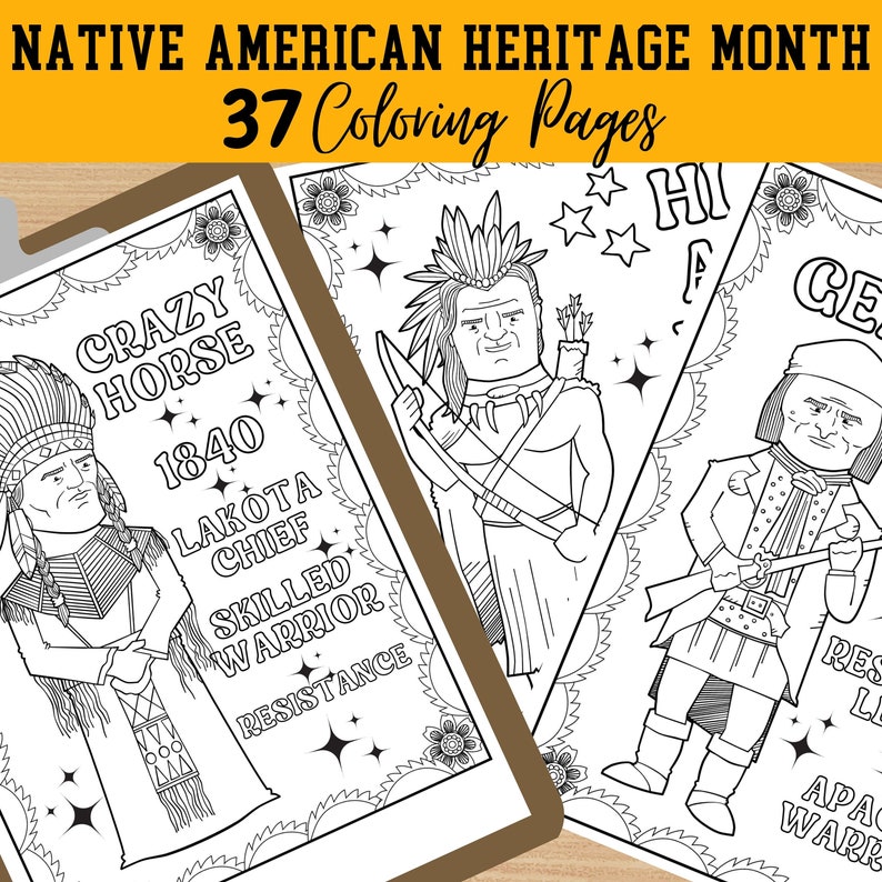 Native American Heritage Month Coloring Pages, Native American Notable ...
