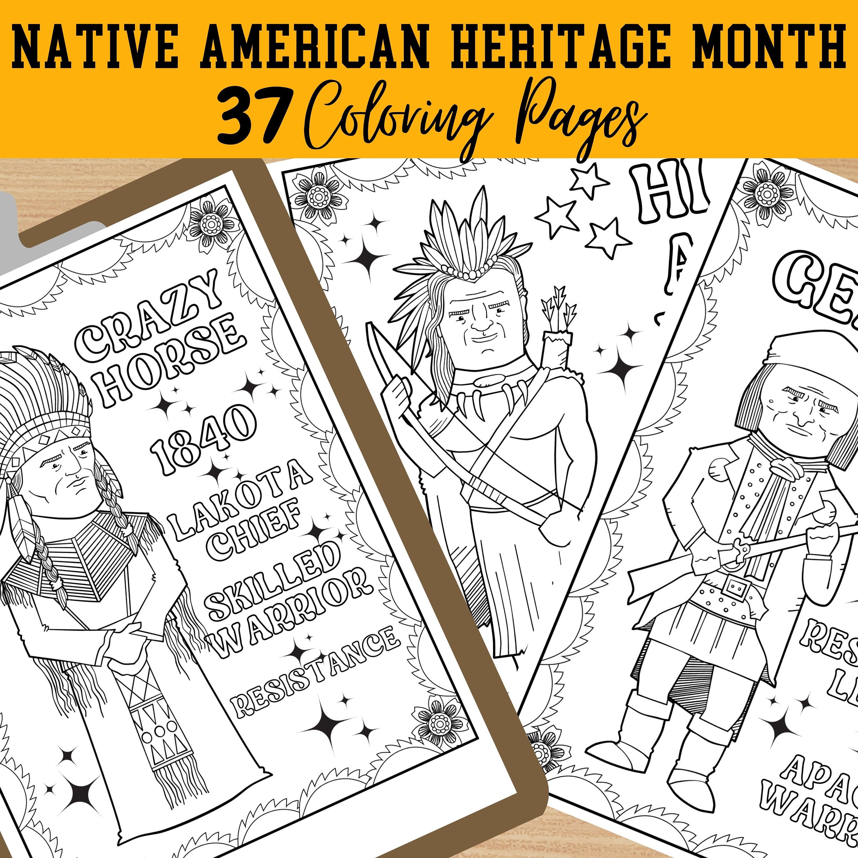 Native American Heritage Month Coloring Pages, Native American Notable ...