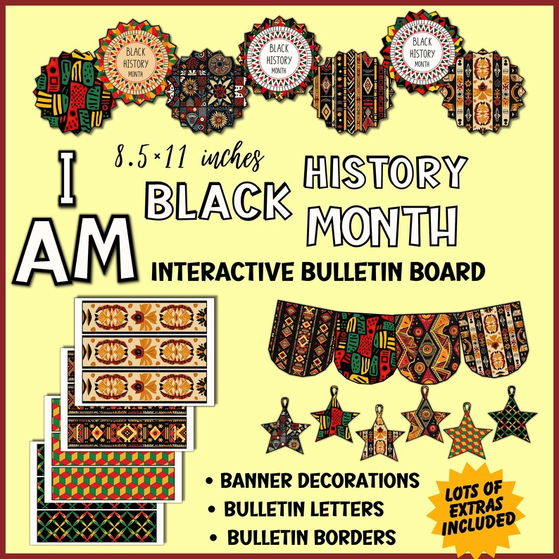 Black History Month I AM Bulletin Board Interactive - Classroom ...