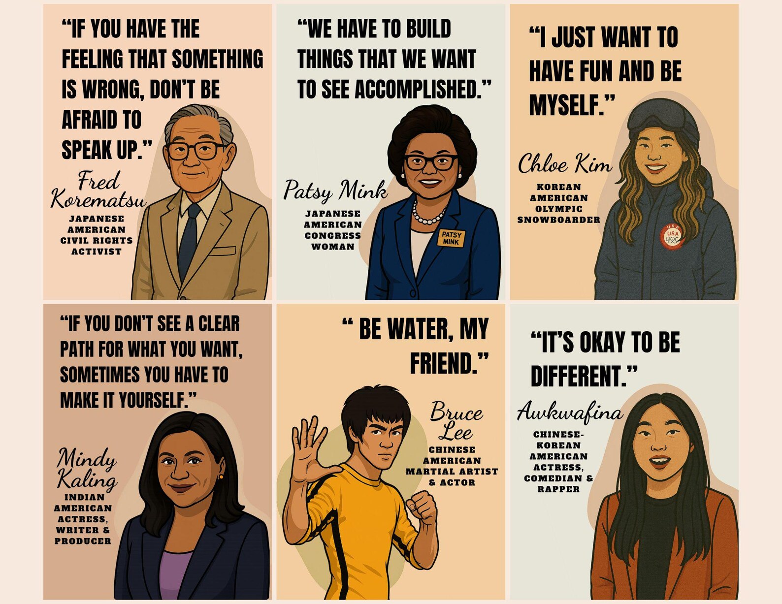 20 Asian American Leaders Inspirational Quote Posters | AAPI Heritage ...