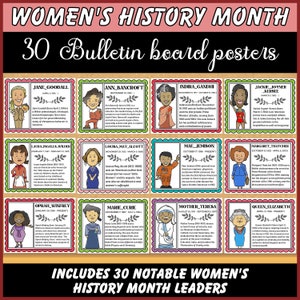 Printable Women's History Month Biography Bulletin Board | Famous Women in History Posters ...