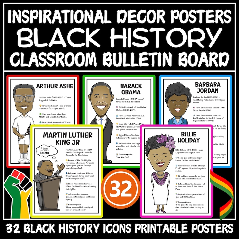 Black History Month Important Figures BUNDLE | Biography Posters ...