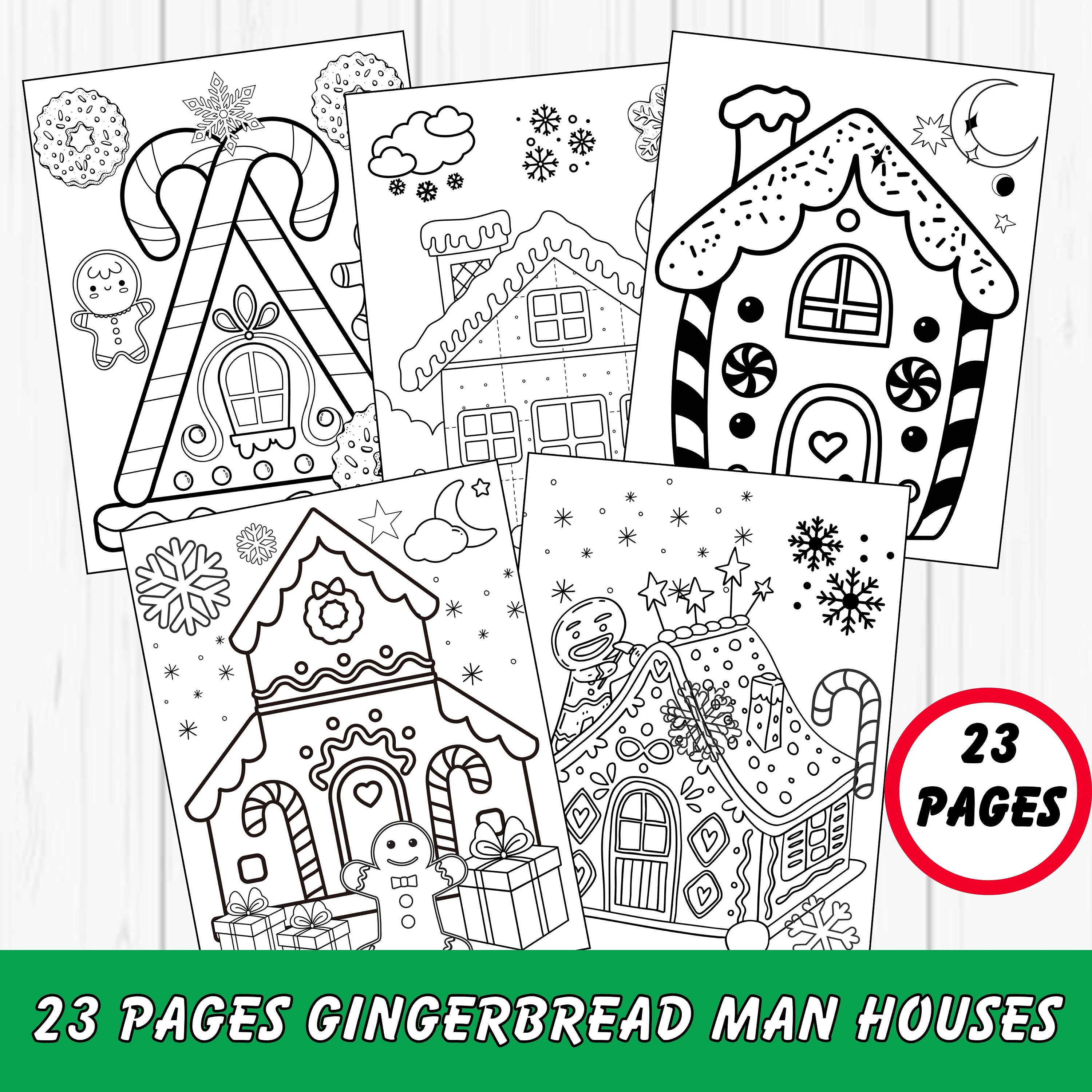 Gingerbread Man & Girl Coloring Pages, Gingerbread House Coloring ...