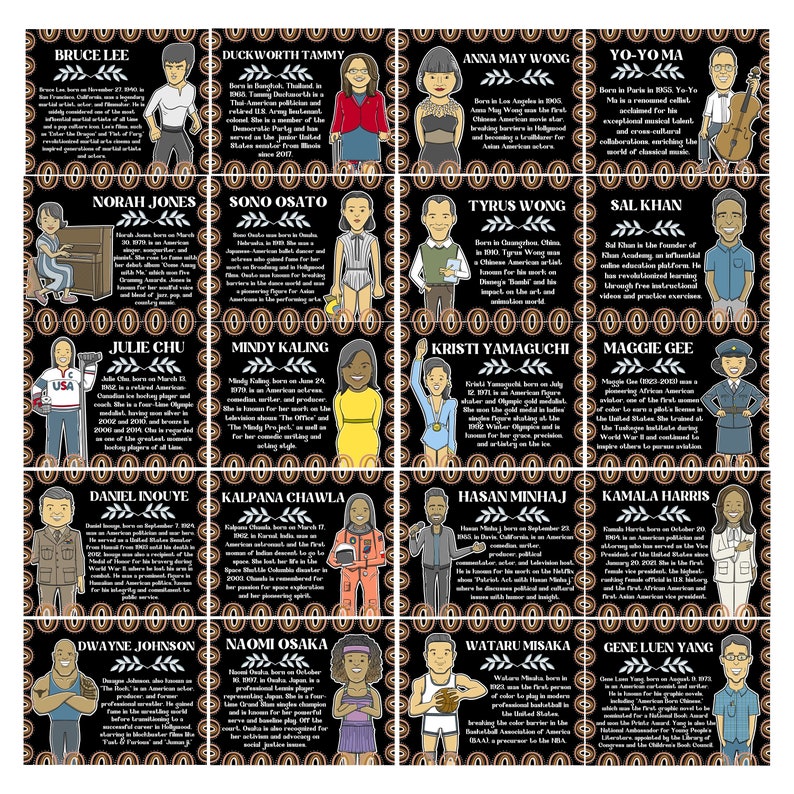 AAPI Heritage Month Printable Biography Posters - Inspiring Leaders for ...