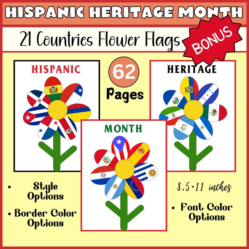 Hispanic Heritage Month Classroom Bulletin Board Set, 37 Iconic Figures ...