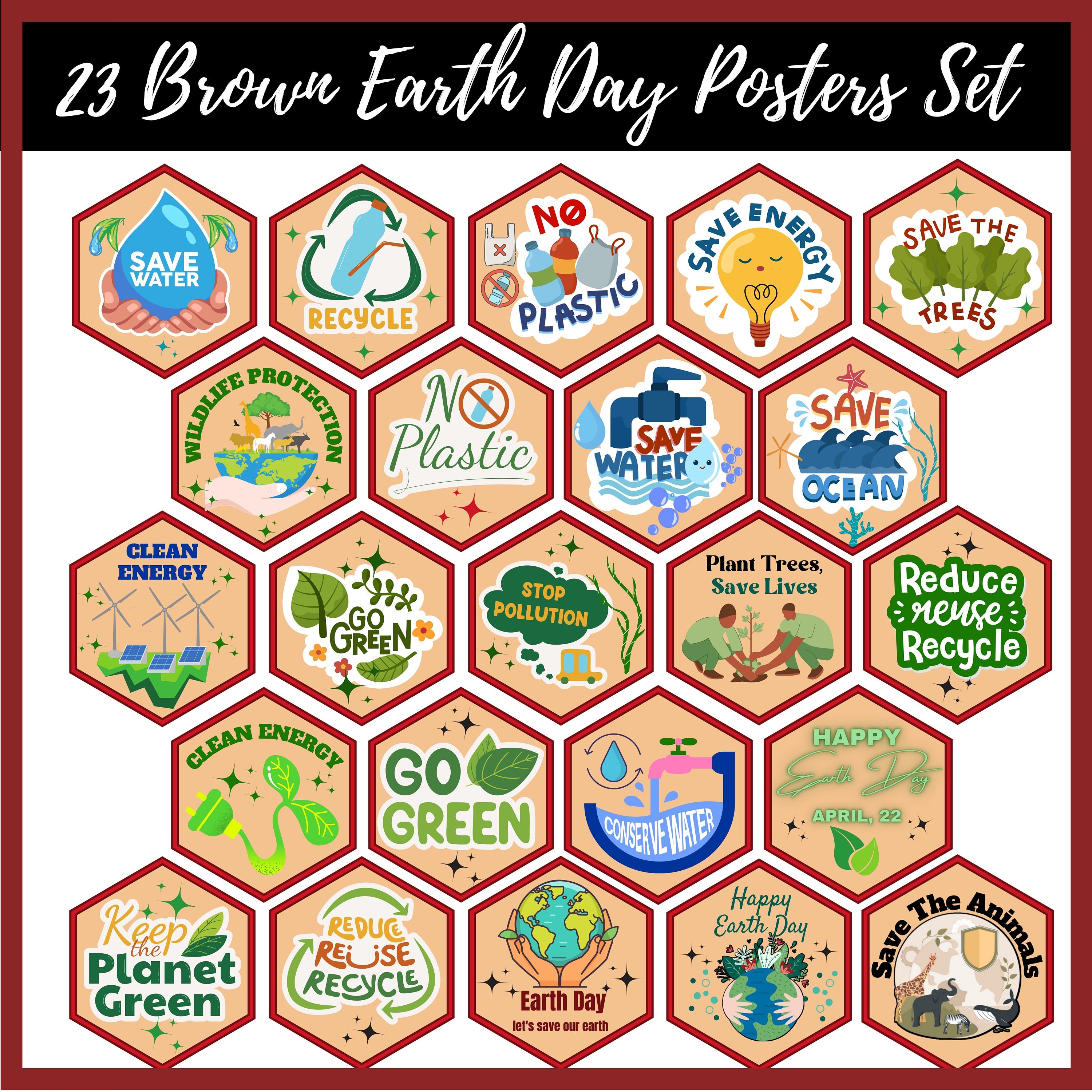 Earth Day Poster Set - Environmental Awareness Classroom Decor, Earth ...