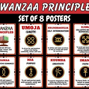 Kwaanza Principals Posters Set of 8 - the 7 Principles of Kwanzaa ...