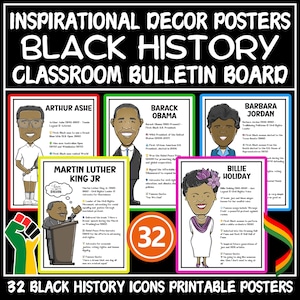 Black History Month Bulletin Board - Interactive Biography Posters - 32 ...