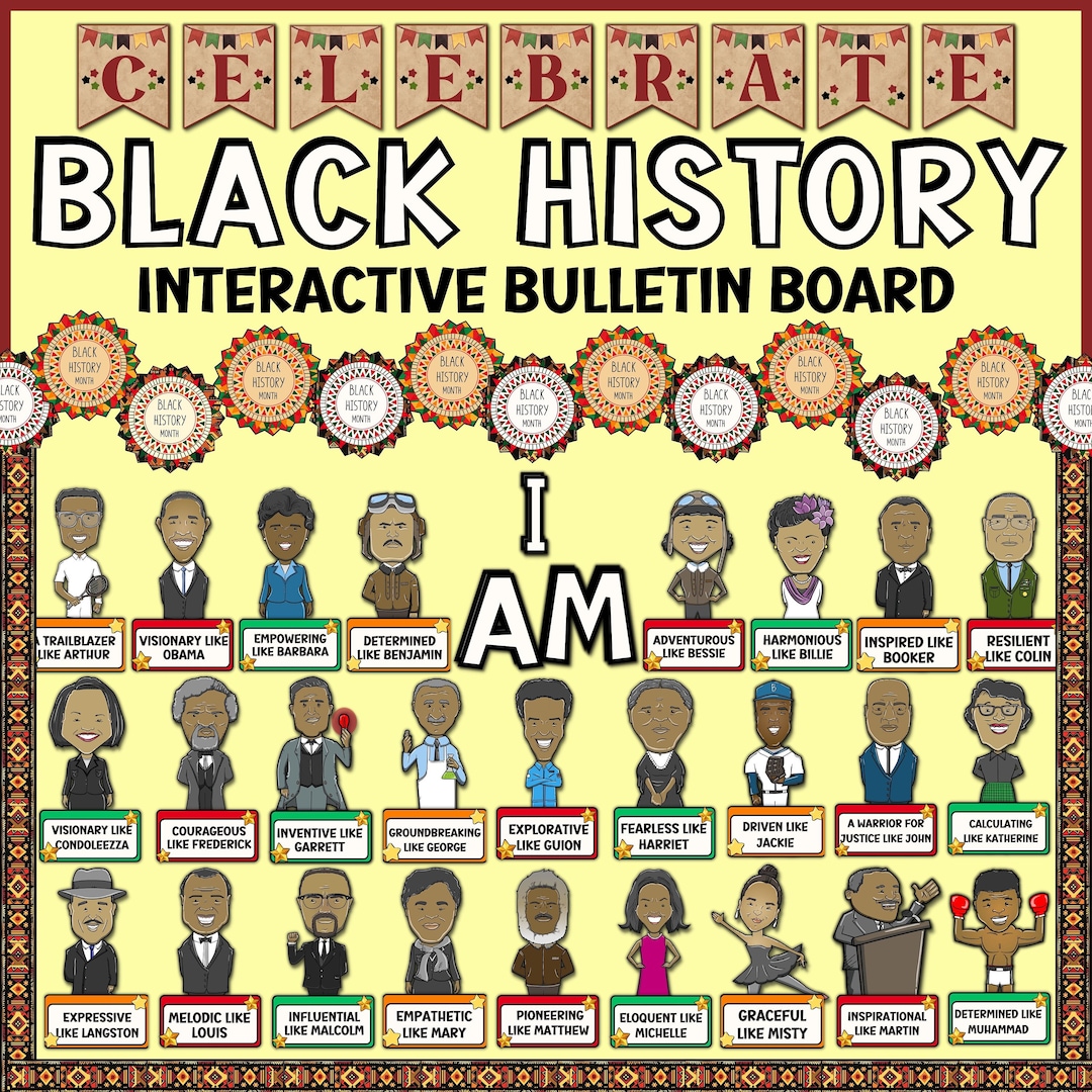 Black History Month I AM Bulletin Board Interactive - Classroom ...