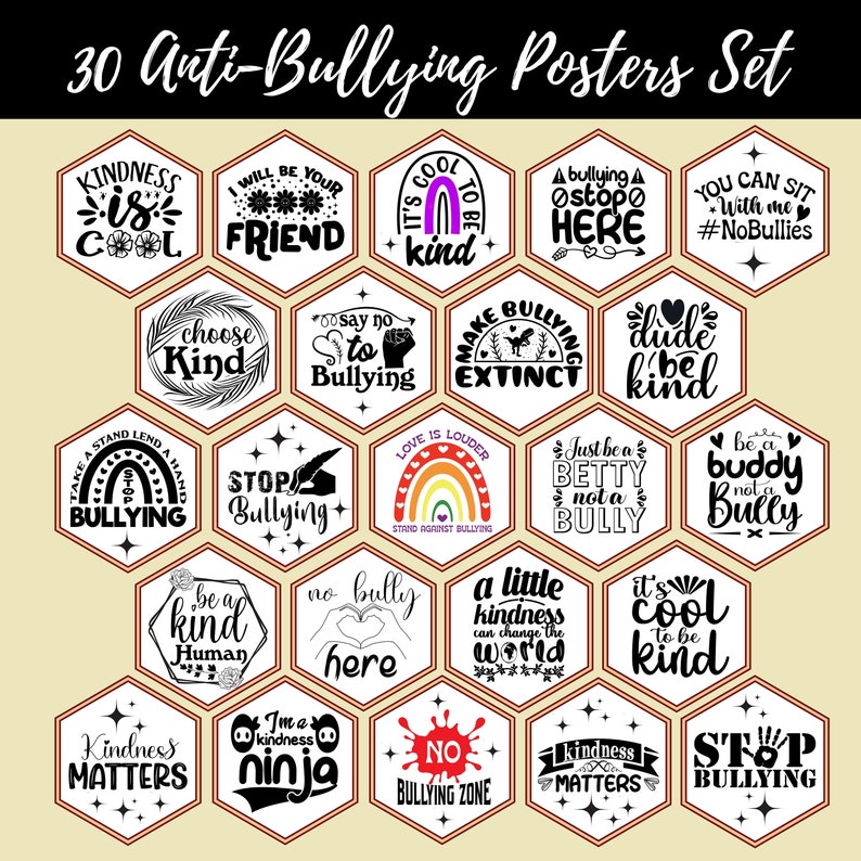 National Bullying Prevention Month Bulletin Board Set-31 Anti Bullying ...