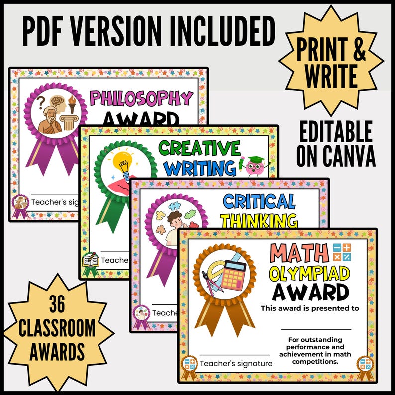 Funny End of Year Student Awards | Student Achievement Certificates for ...