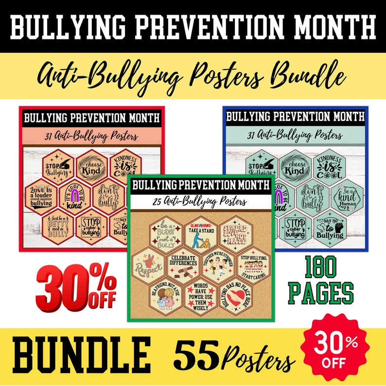 National Bullying Prevention Month Bulletin Board BUNDLE - Anti ...