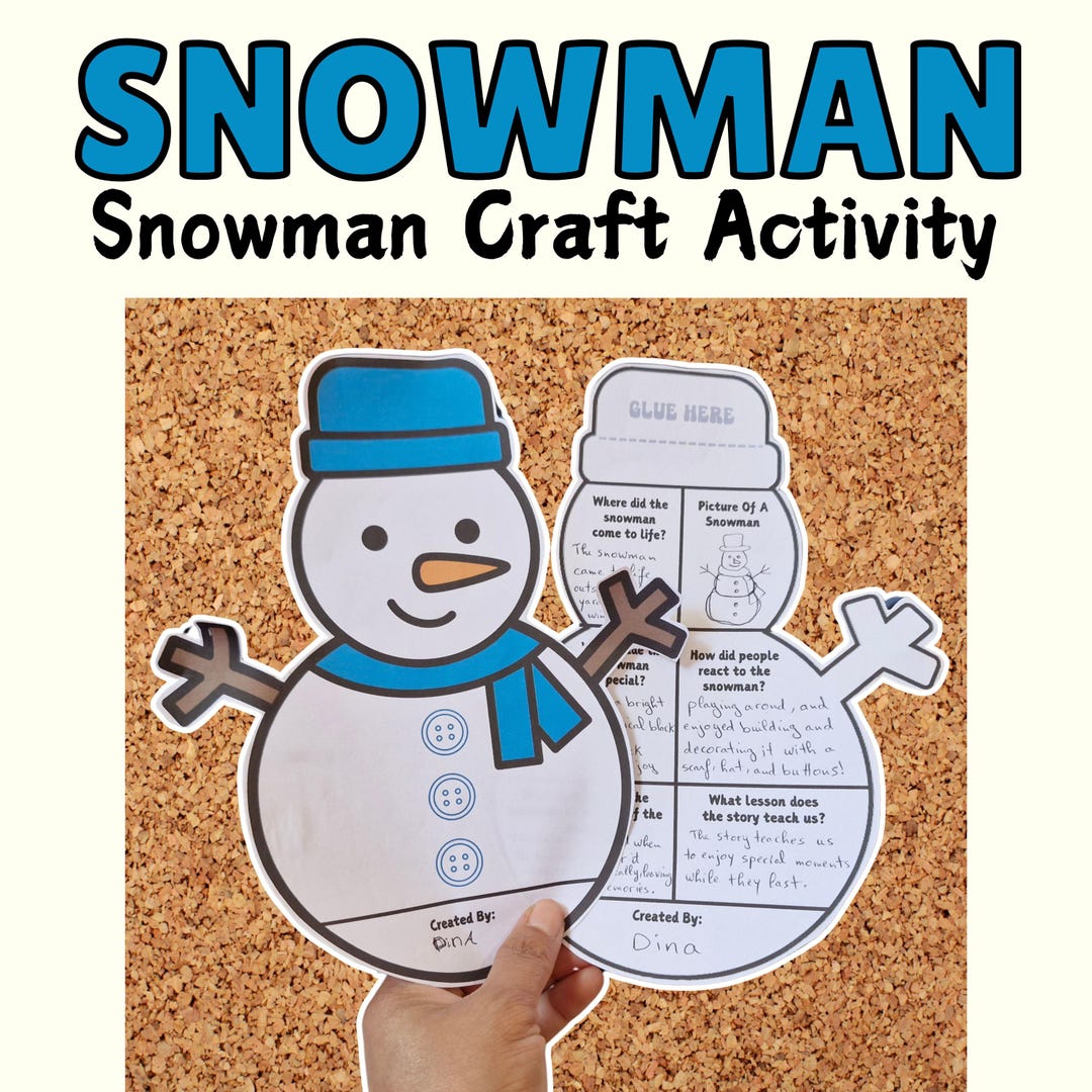 Snowman Craft Printable | Winter Writing Activity | Cut and Paste ...