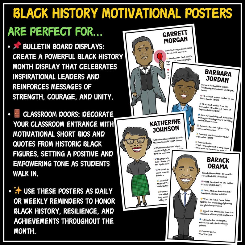 Black History Month Bulletin Board - Interactive Biography Posters - 32 ...