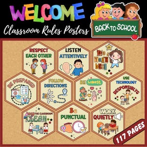 Printable Classroom Rules Posters |classroom Decor | Behavior Rules ...
